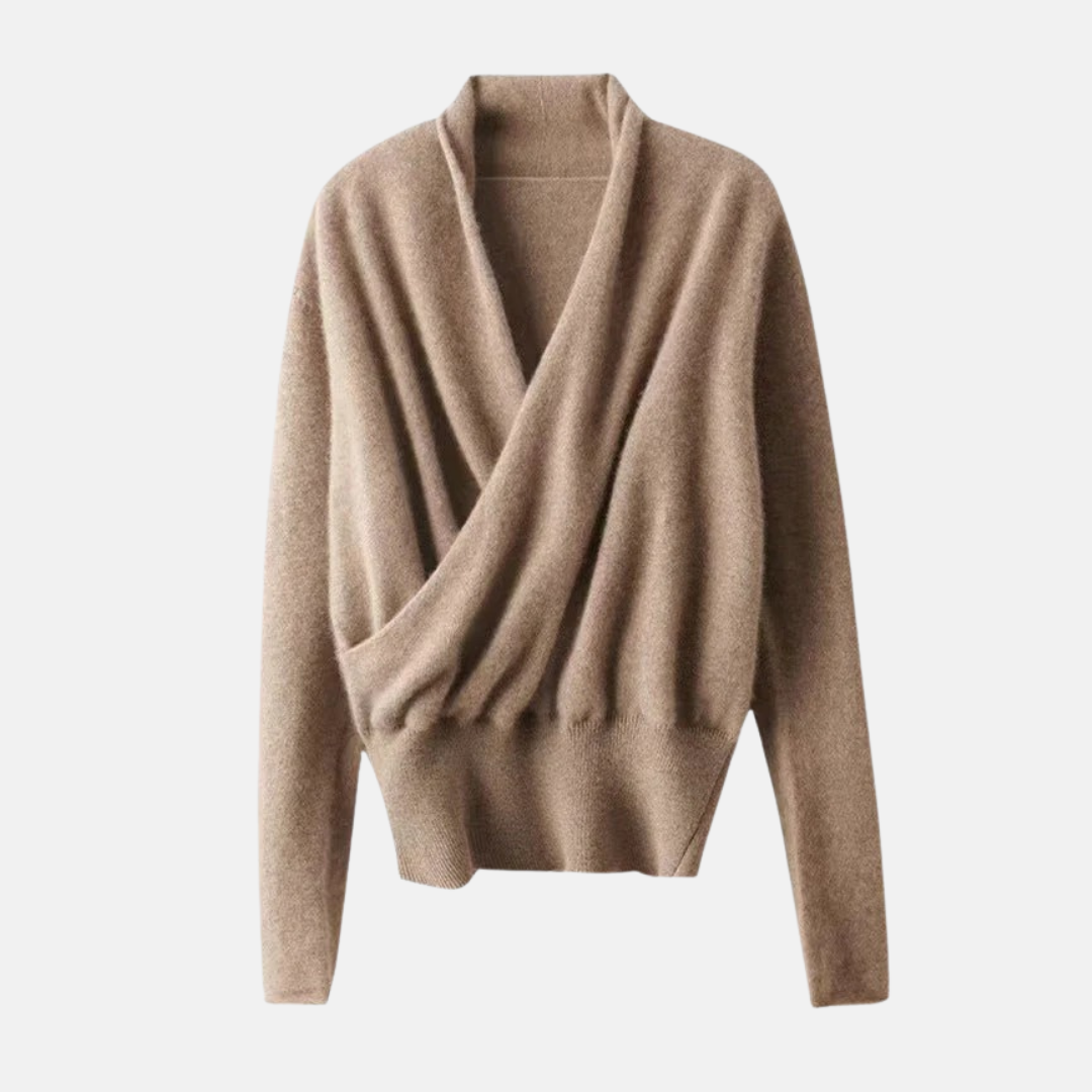 Women’s Wrap Sweater – Relaxed Fit – Soft Knit – Ribbed Waist – Long S ...