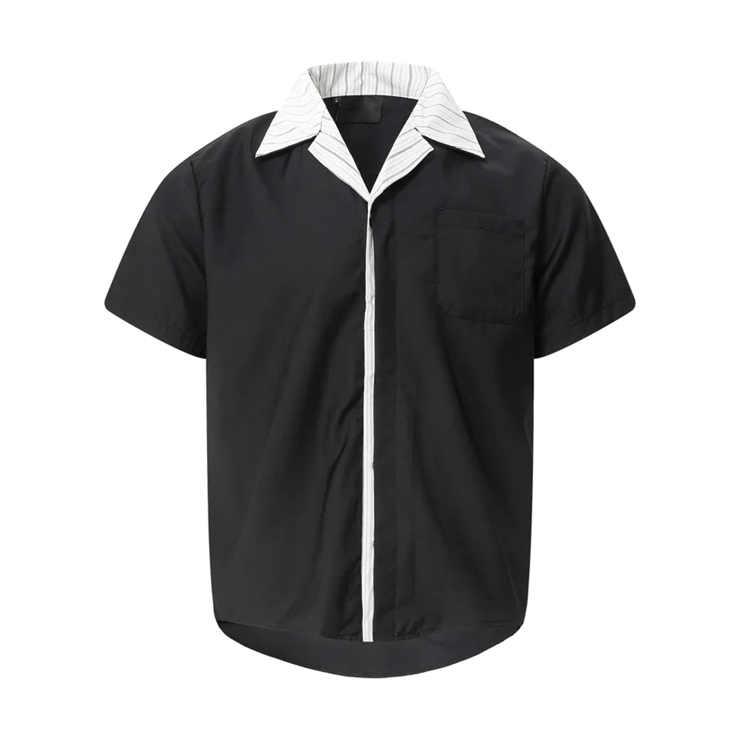 Split Collar Stripe Shirt – Wavlynn
