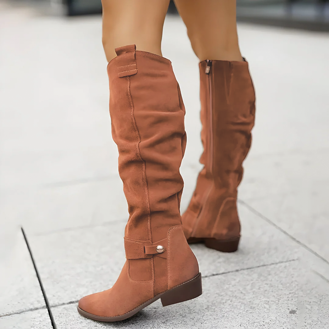 Sadie - Suede Knee Boots – Wavlynn