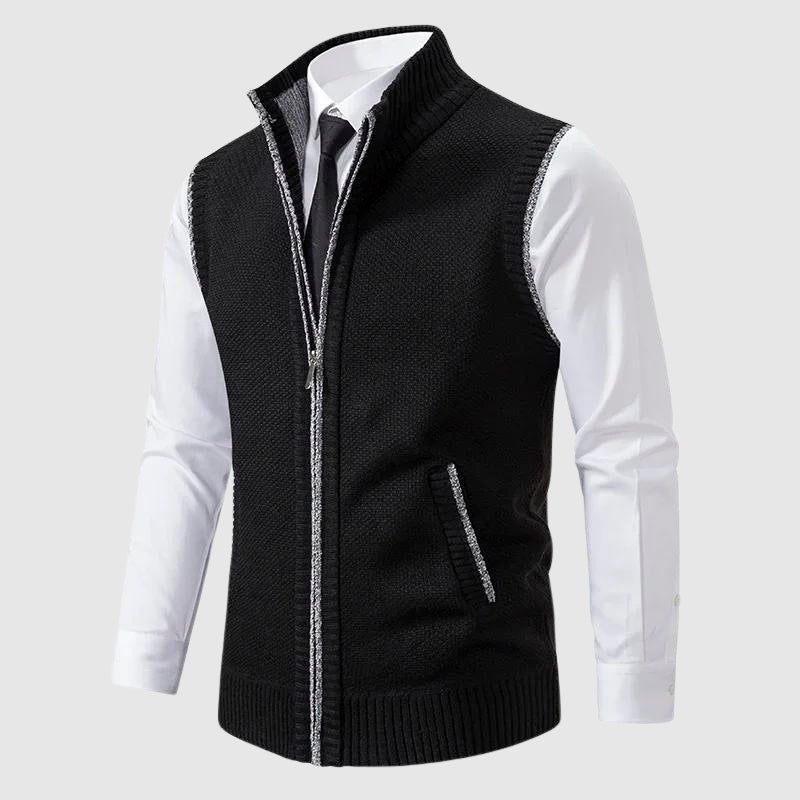 Carter Zip Up Sweater Vest For Men Wool Blend Warmth Versatile Layerin ...