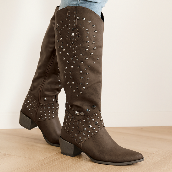 Mary Western Knee-High Boots - Wavlynn Shop Now