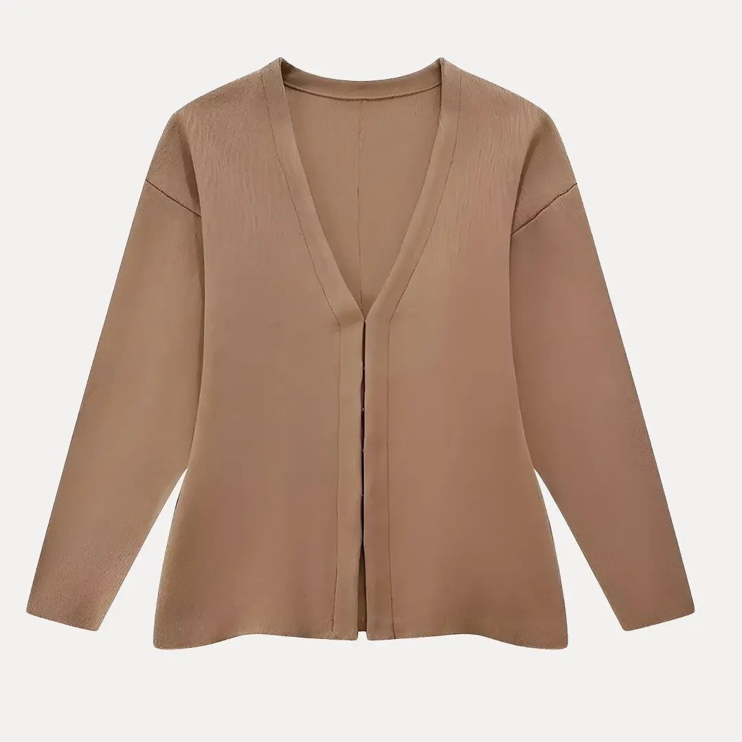 Marceline Front Hook V Neck Cardigan Soft Lightweight Knit For Layerin ...