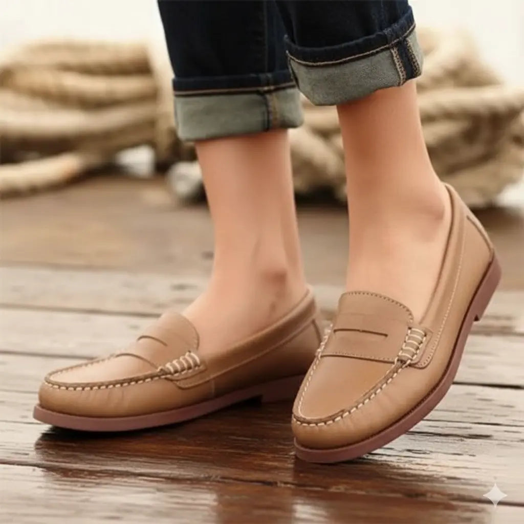 Moc Toe Black Loafers for Women – Timeless Elegance & Comfort – Wavlynn