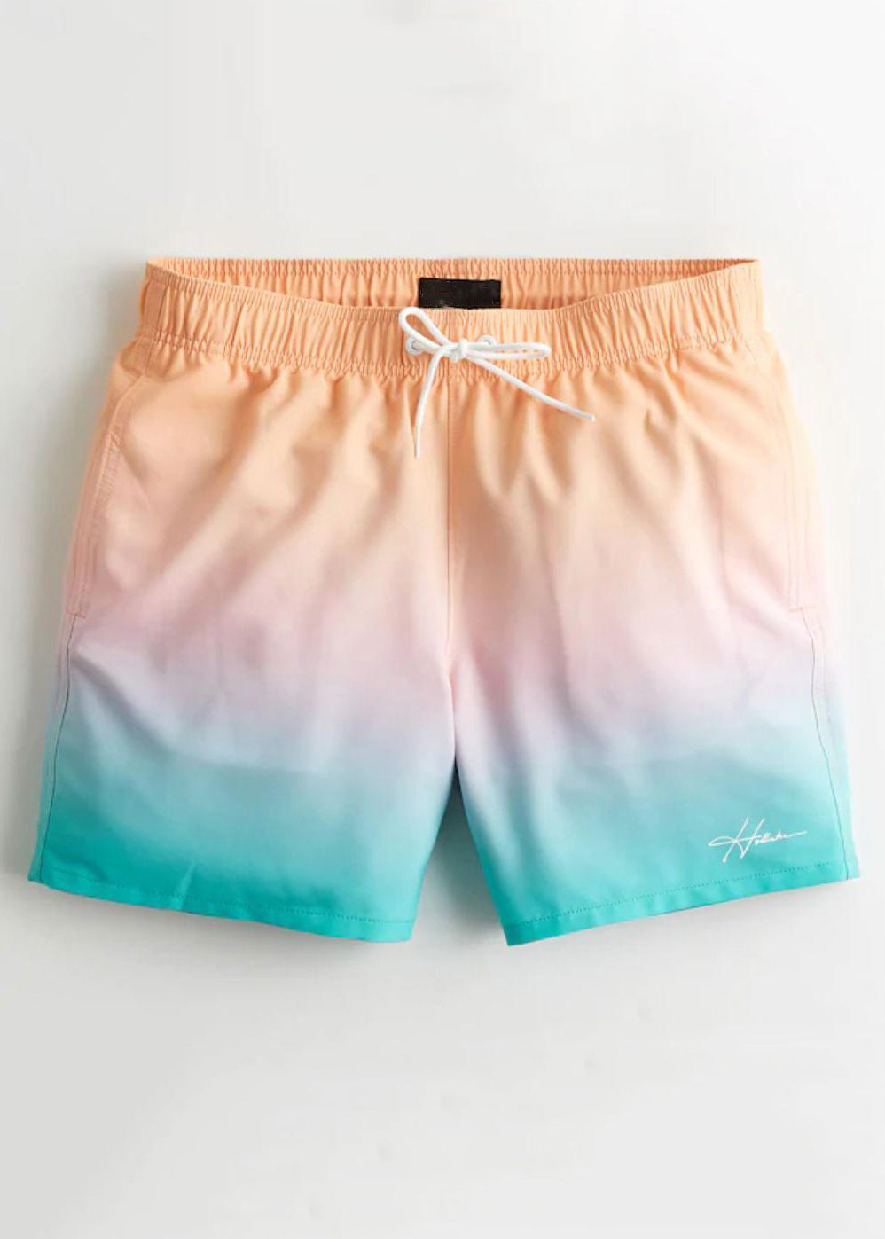 Mens Cotton Summer Shorts With Elastic Waist Drawstring Bright Orange ...
