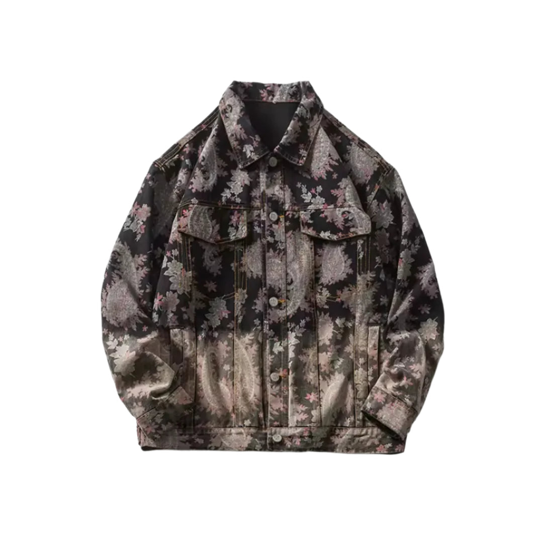 Gradient Flower Print Jacket – Wavlynn