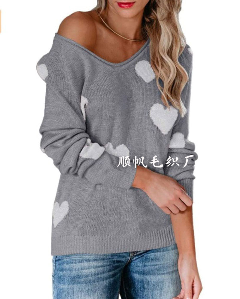 Melody - Heart-Pattern Sweater – Wavlynn