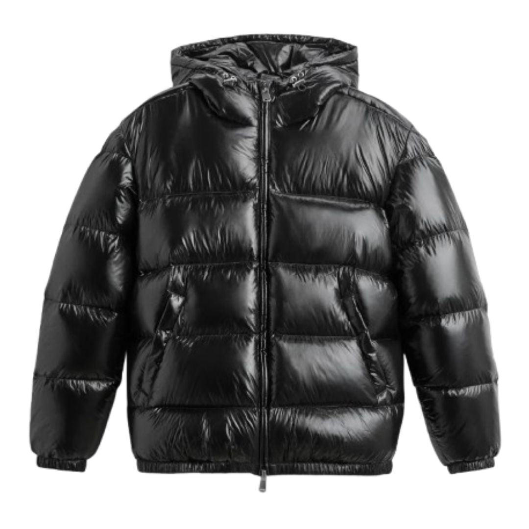 Derek Men's Shiny Hooded Quilted Puffer Jacket By Wavlynn Warm Insulat