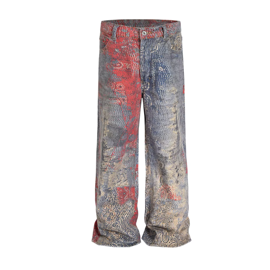 Paisley Punk Distressed Jeans – Wavlynn