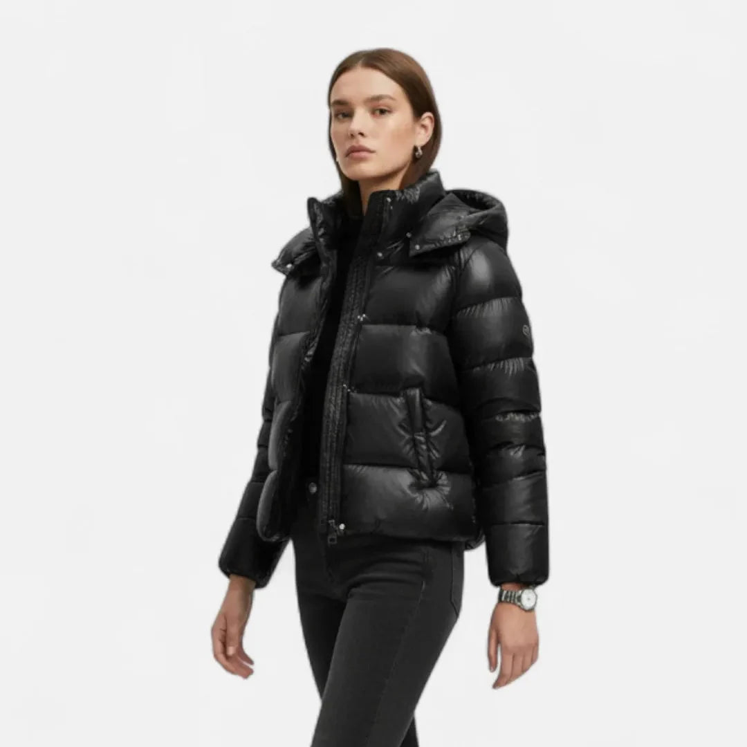 Waylynn Womens Hooded Puffer Jacket Slim Fit Warm Lightweight Insulate ...