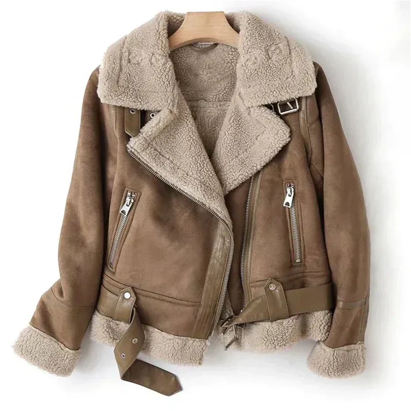 Waylynn Womens Leather Sherpa Jacket Premium Warmth With Ultra Soft Li ...
