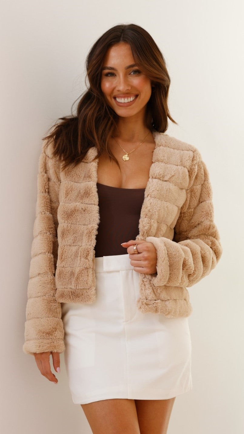 Bella Faux Fur Evening Jacket Coats - Wavlynn Shop Now