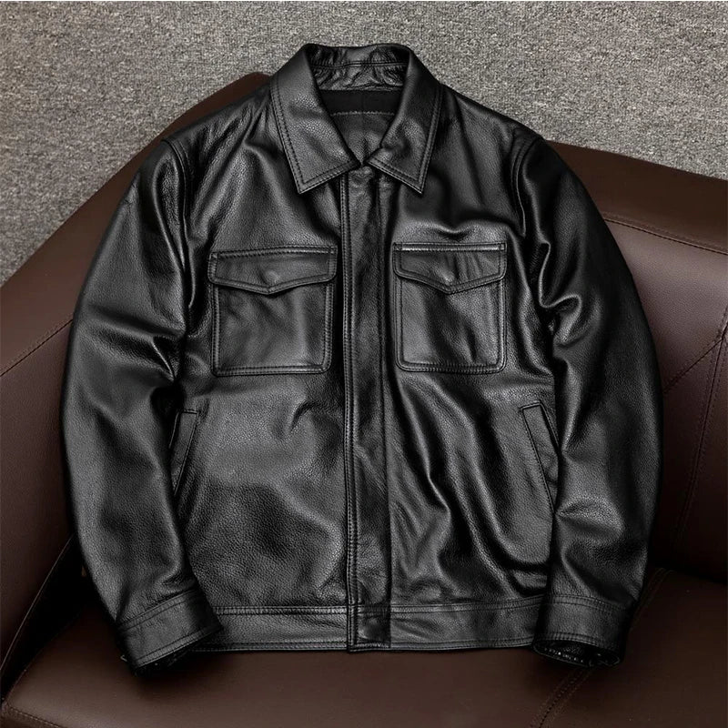 Wavlynn Vintage Outlaw Genuine Leather Jacket With Patina Breathable C