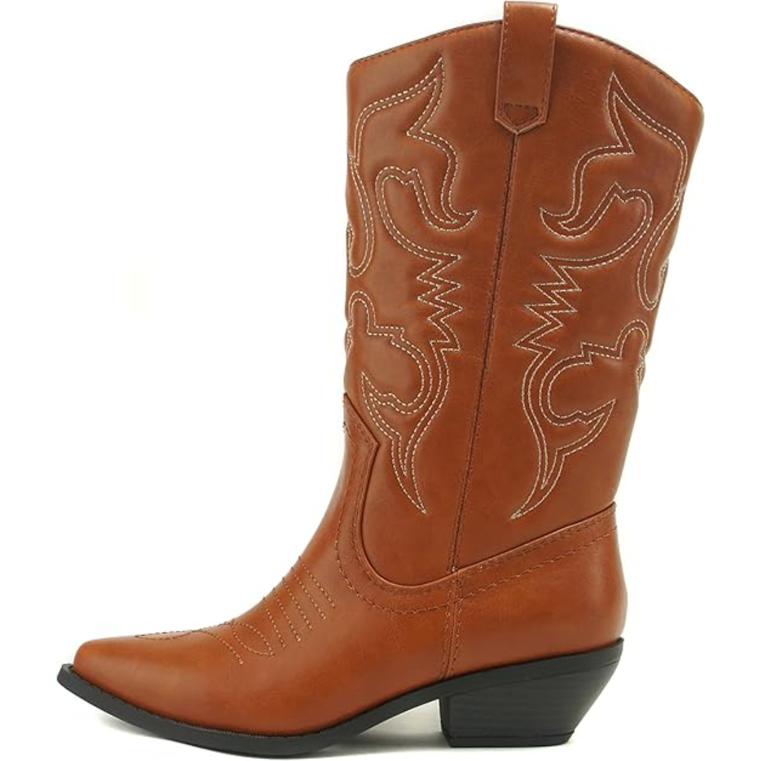 Alexis Embroidered Western Boots | Boots - Wavlynn New