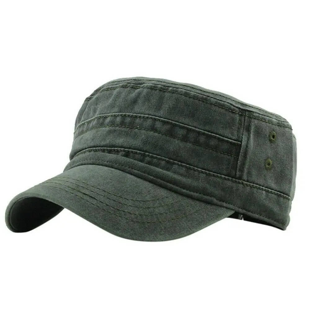 Wavlynn Mens Army Cap Military Style Breathable Cotton With Adjustable