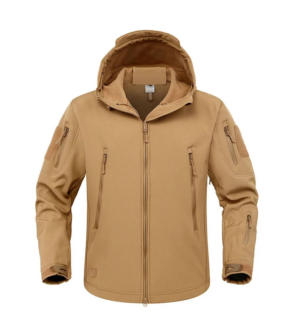 TrendAura Men's Tactical Softshell Hooded Jacket Windproof Water Resis ...