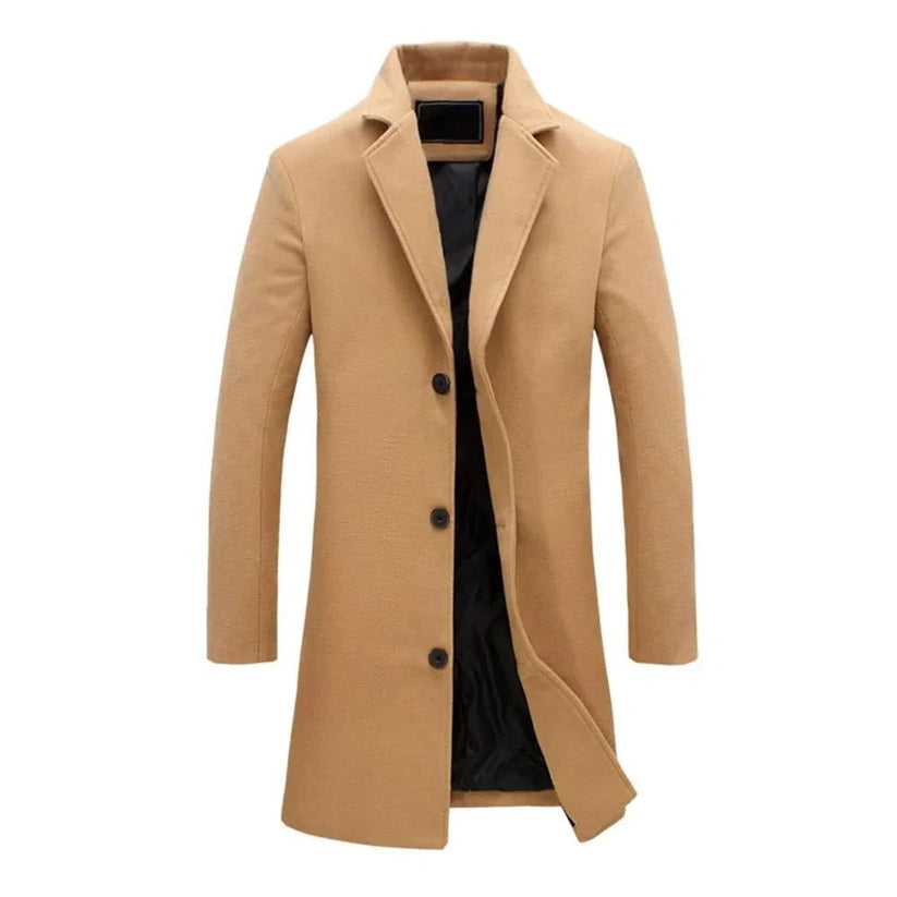 Wavlynn Mens Long Winter Coat Wool Blend Insulated Over Coat For Cold