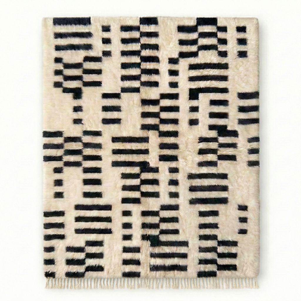 Linear Shift - Luxury Shag Moroccan Rug – Wavlynn