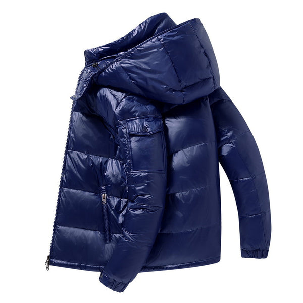 Nathan Men's Shiny Winter Puffer Jacket Hooded Down Coat 3XL By Wavlyn ...
