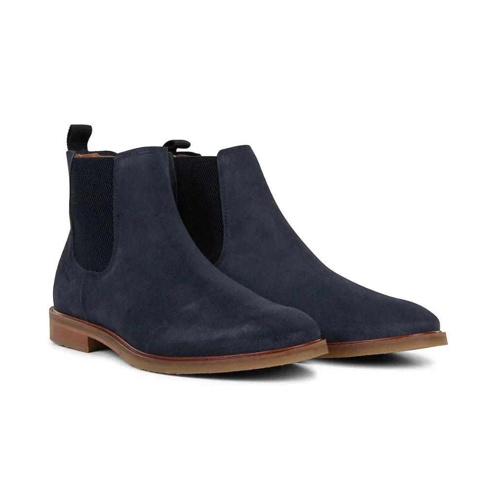 Blue Suede Chelsea Boots for Men Handcrafted with Premium Calf Suede L ...