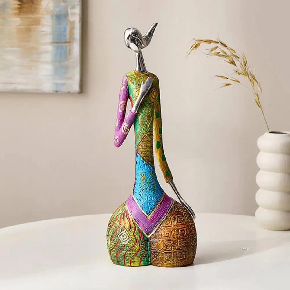 Abstract Resin Sculpture With Metallic Details – Wavlynn