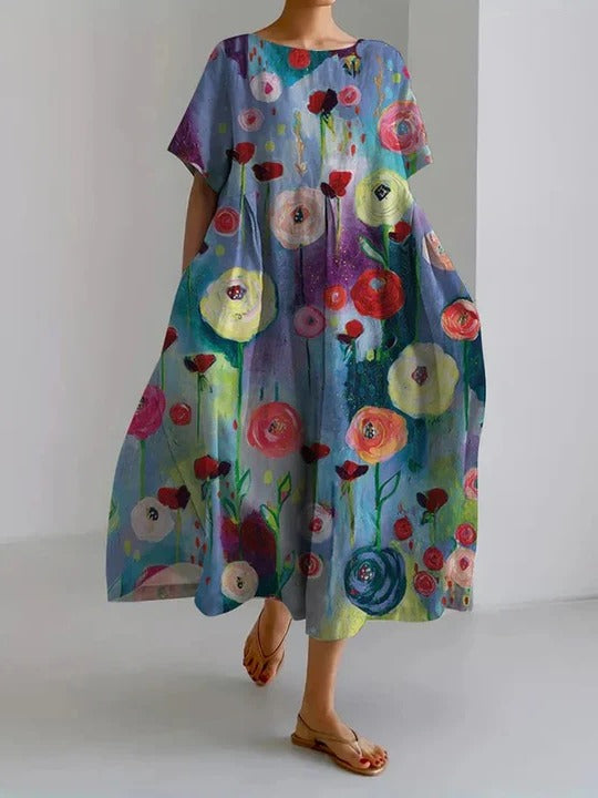 Wavlynn Womens Loose Dress Oil Pattern Dresses Sale